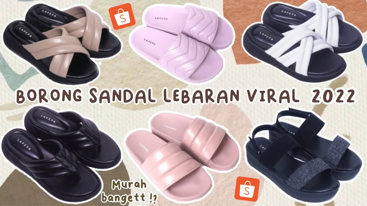 #shopeehaul SANDAL LEBARAN WANITA 2022 PALING DICARI ! SANDAL LEBARAN ...