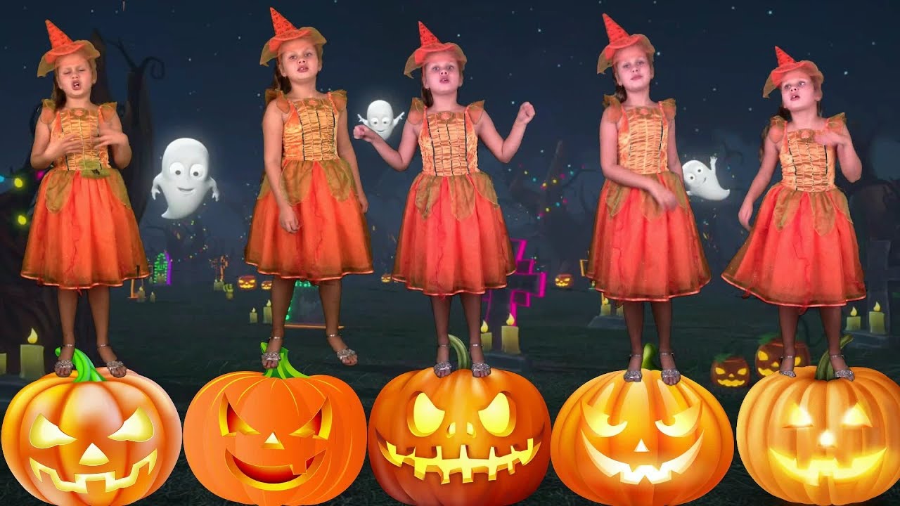 Five Little Babies Jumping on the Bed |halloween for kids song - YouTube