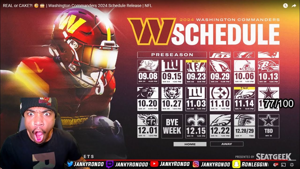 EASIEST SCHEDULE EVER | Washington Commanders 2024 Schedule Release ...