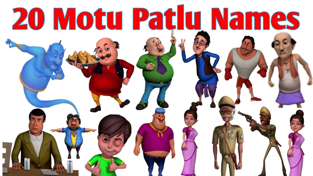 Motu Patlu Name मोटू पतलू के नाम Pre Kids English vocabulary Learning ...