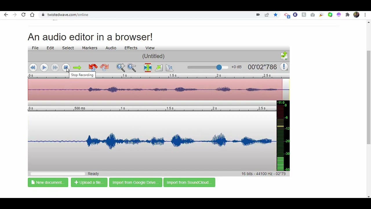 Twistedwave com An audio editor built directly into your browser - YouTube