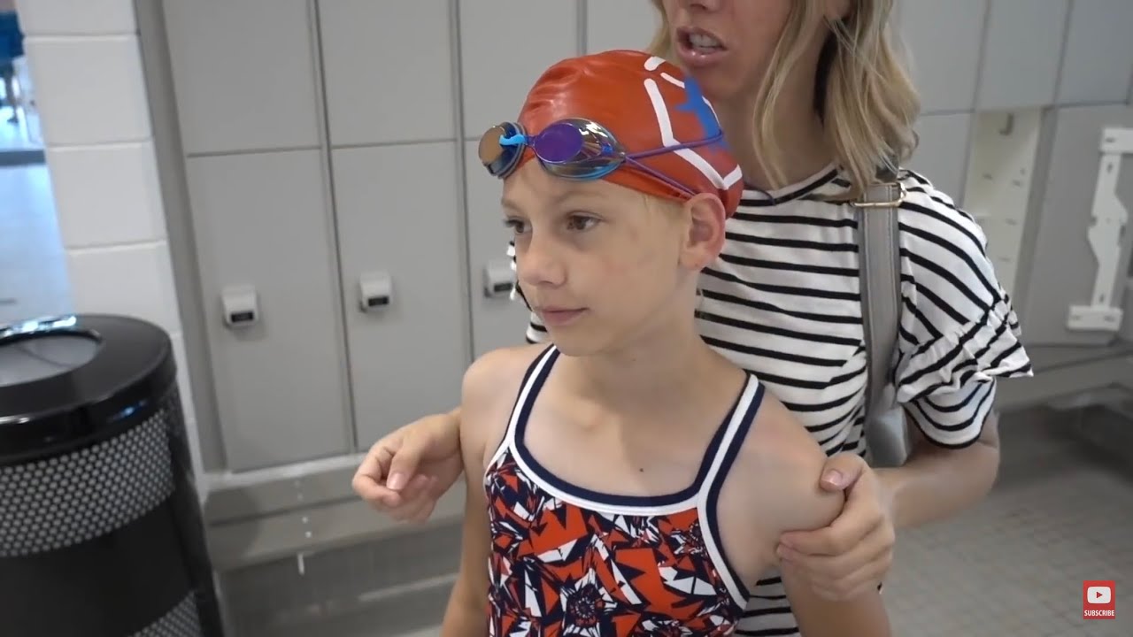 Julie's First SWIM PRACTICE - YouTube