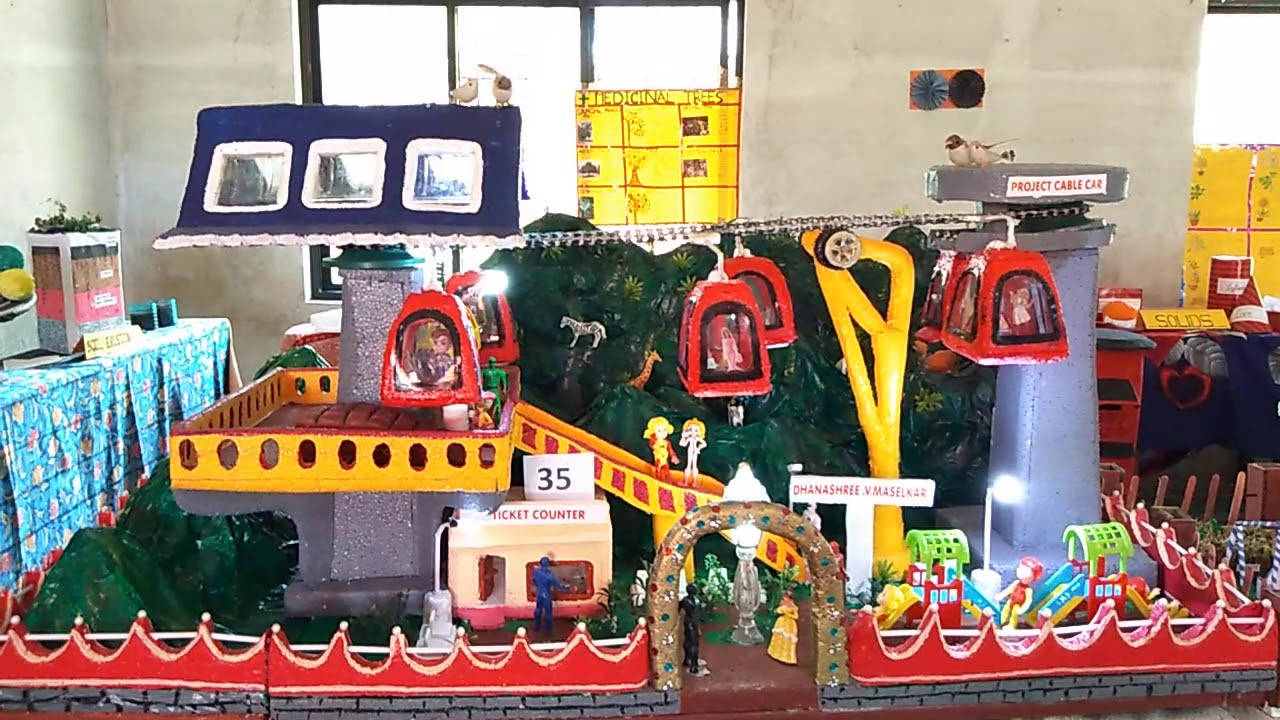 Rope way //cable car school project made by Dhanashree maselkar - YouTube