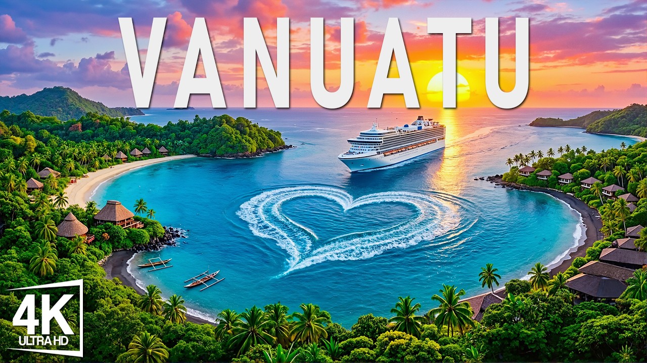 Vanuatu 4K Drone Footage - South Pacific Islands, Turquoise Lagoons ...