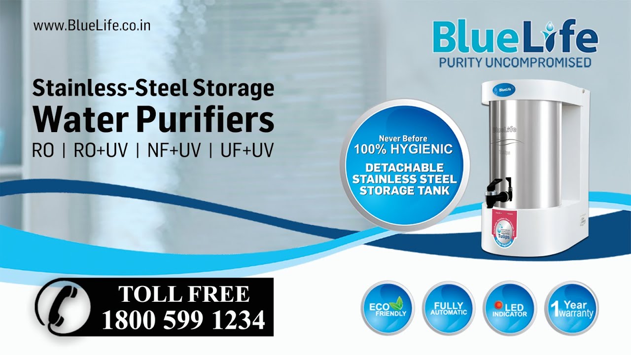BlueLife® TulipsPLUS | Water Purifier | Stainless-Steel Storage Tank ...