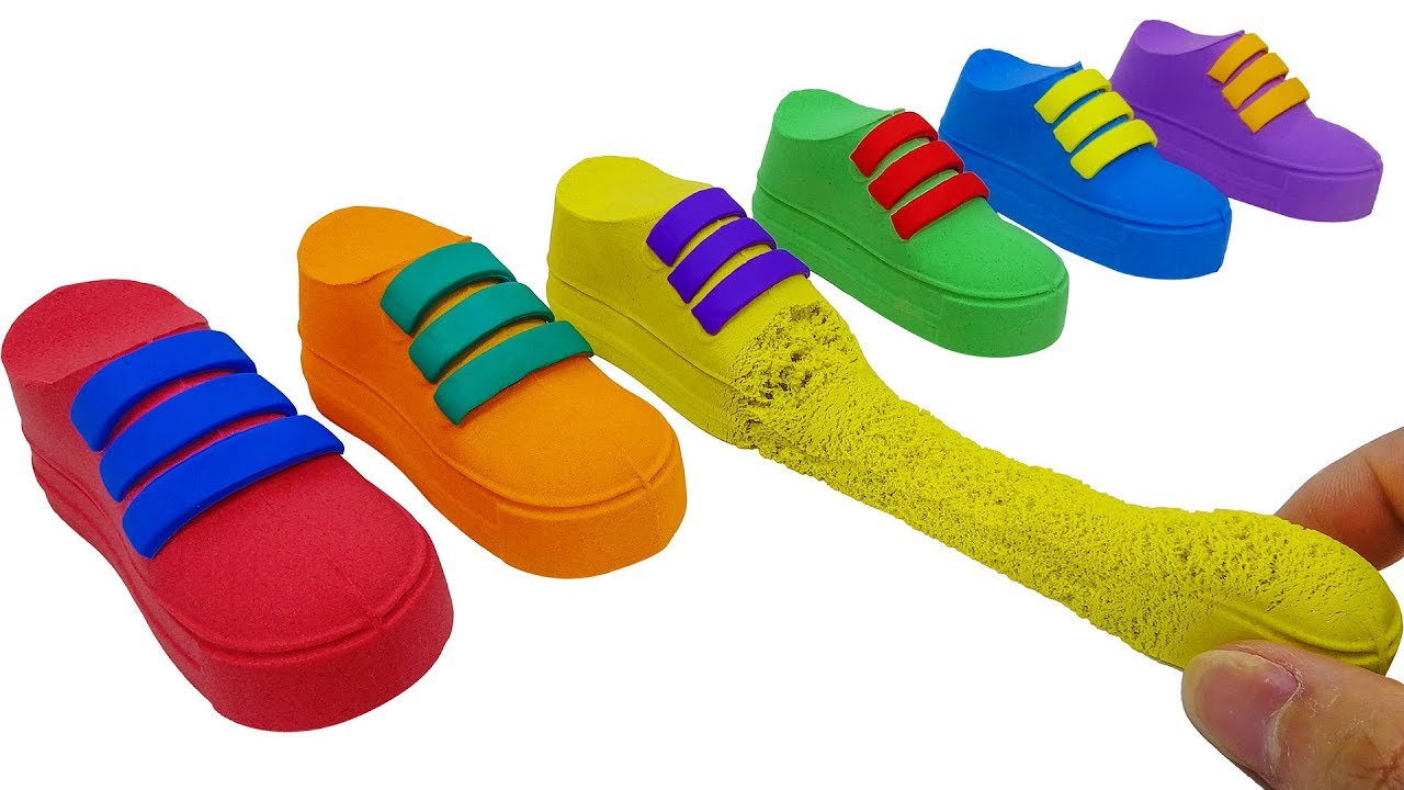 Learn Colors Shape It Sand Rainbow Shoes With Nursery Rhymes Songs for ...