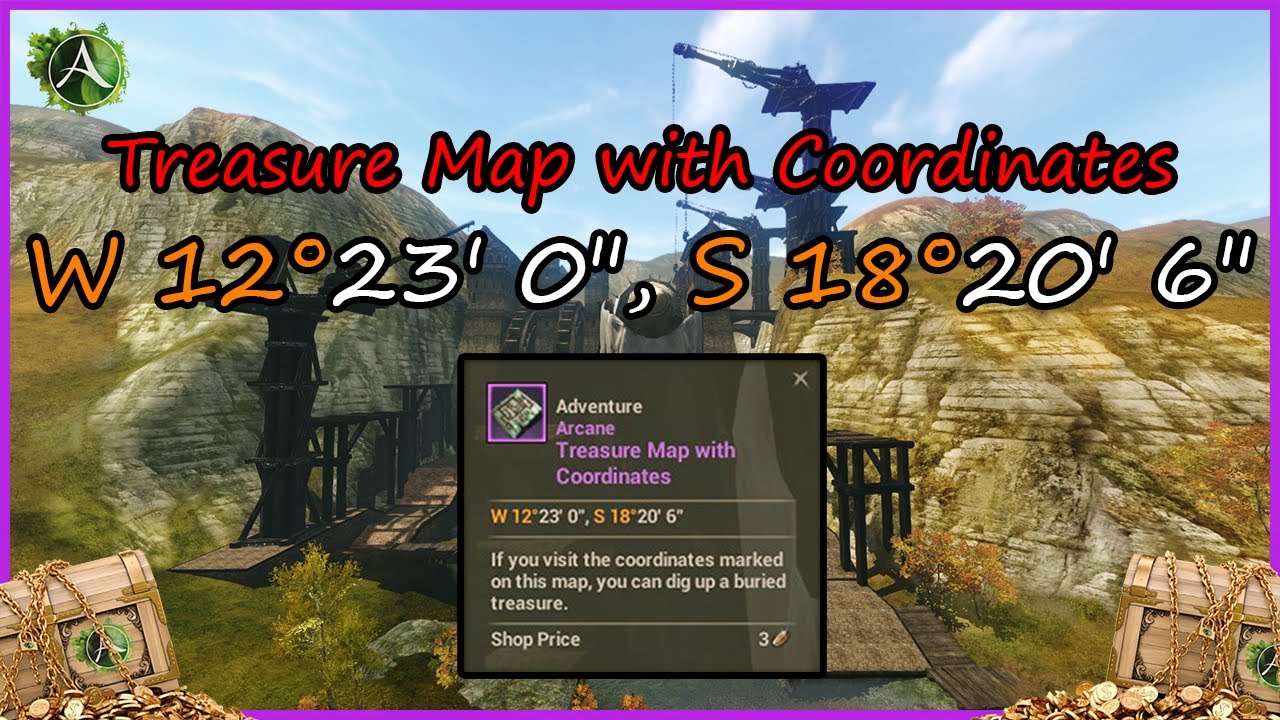 ArcheAge SEA - Treasure Map with Coordinates W 12°23' 0", S 18°20' 6 ...