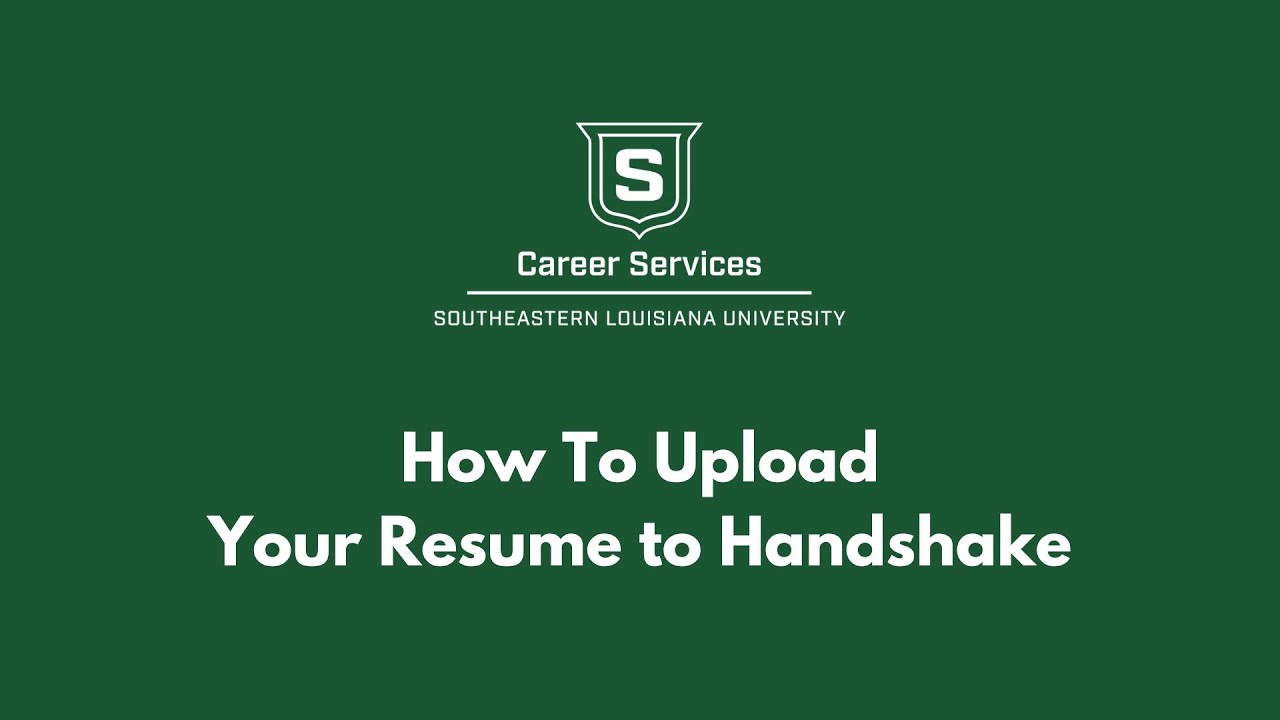 How To Upload Your Resume to Handshake - YouTube