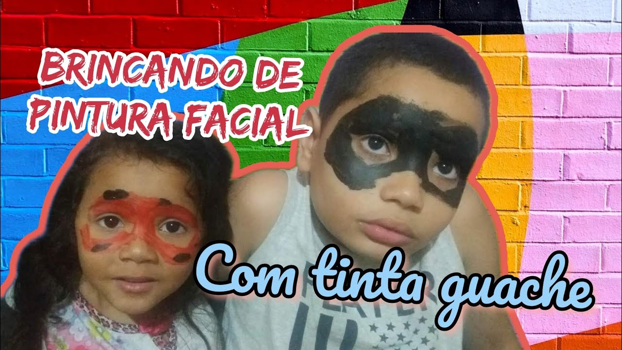 PINTURA DE ROSTO COM TINTA GUACHE-pintura facial #ladybug - YouTube