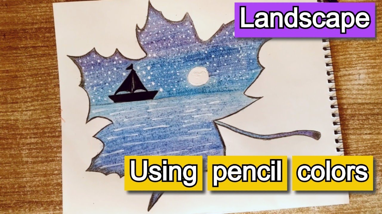 Beautiful double exposure drawing for beginner with color pencils step ...