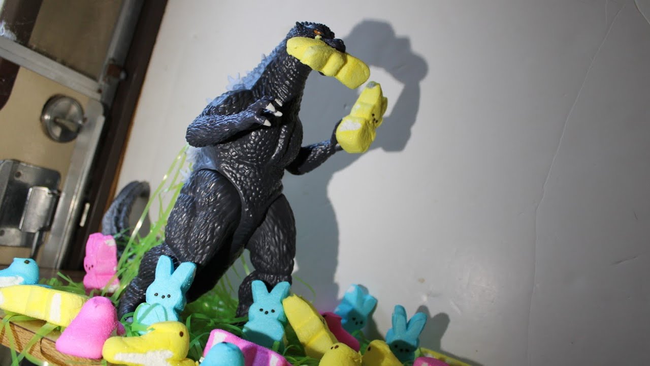 Godzilla attacks peeps! - YouTube