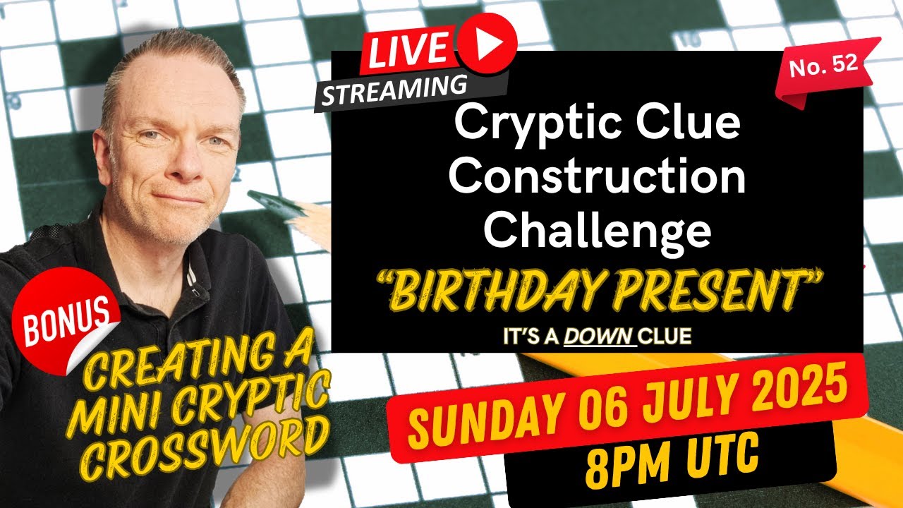 Cryptic Clue Challenge Live! - No.52 - YouTube