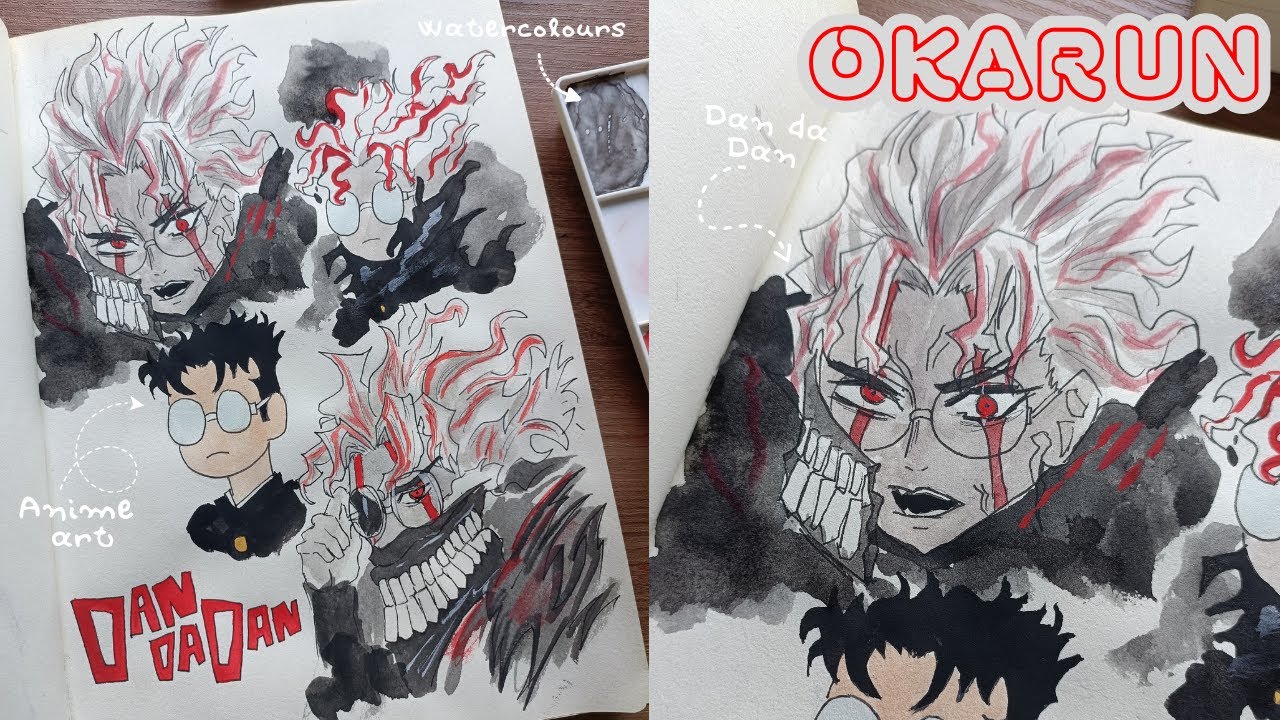 How to draw OKARUN (Ken Takakura) | Anime painting process | Dandadan ...