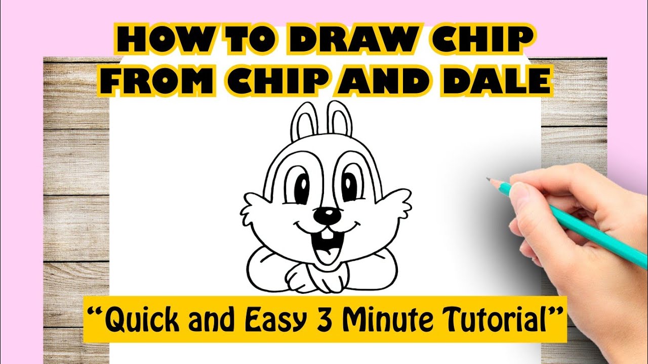 How to Draw CHIP From Chip and Dale Easy Step by Step - YouTube