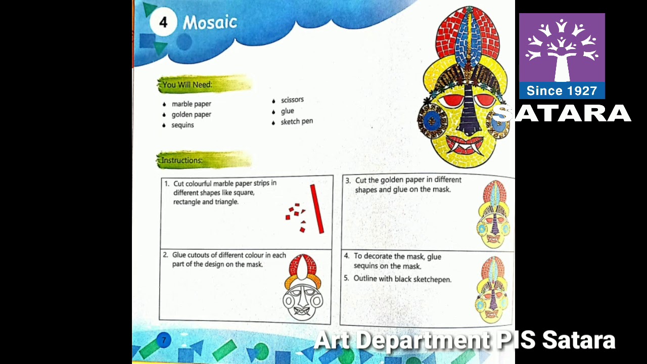 Art | Mosaic art STD IV | PIS Satara - YouTube