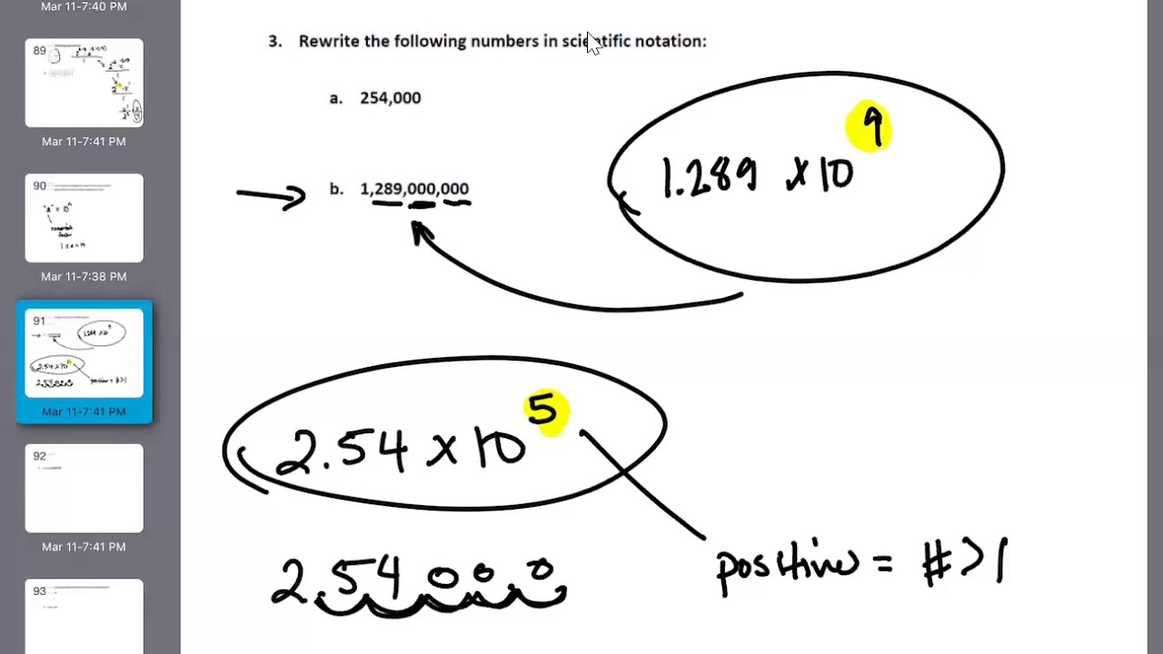 Day 1 Numbers and Operations Part 4 Exponent Properties, Scientific ...