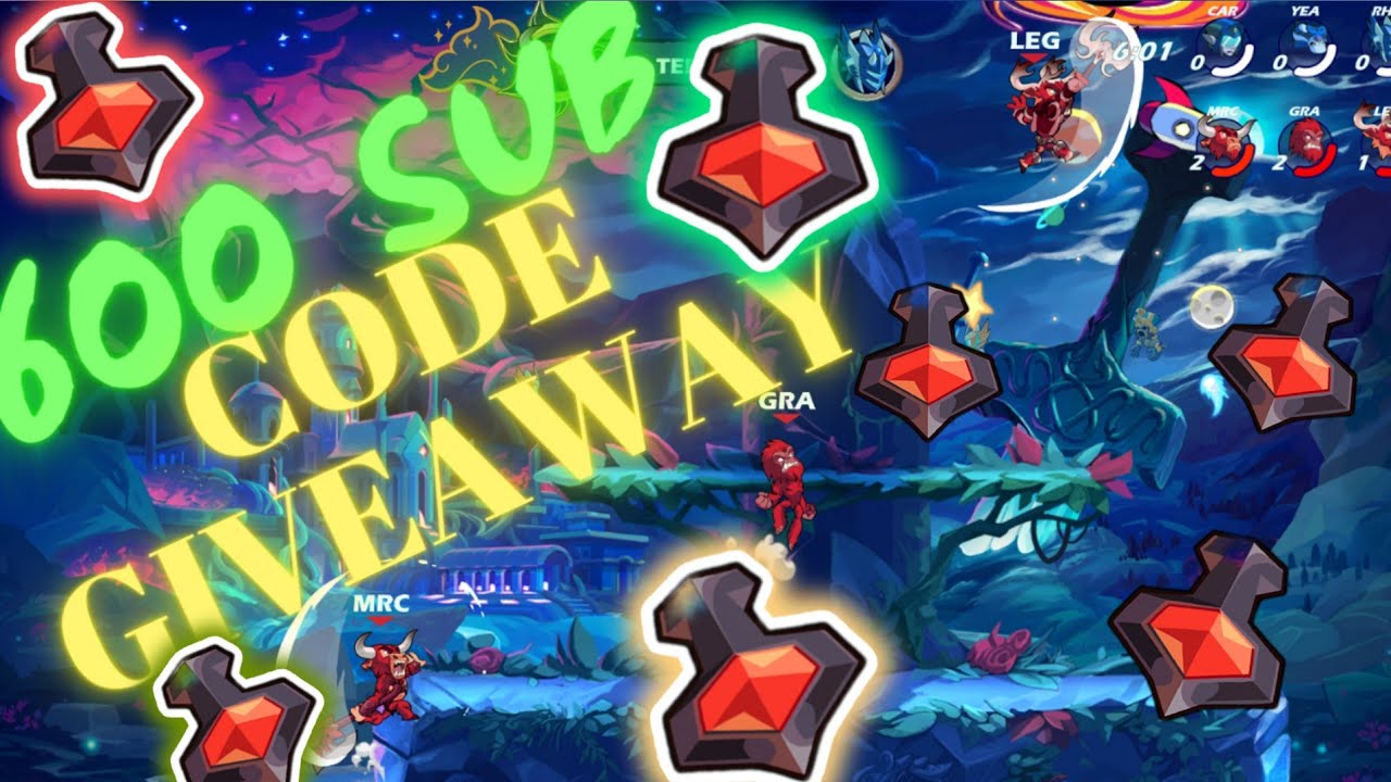 BRAWLHALLA 600 Subscriber Code Giveaway!! #brawlhalla # ...