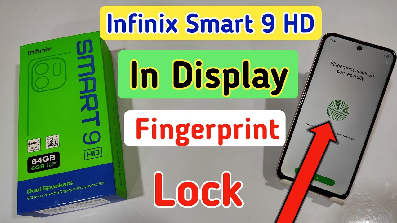 infinix smart 9 hd in display fingerprint lock / infinix smart 9 hd me ...