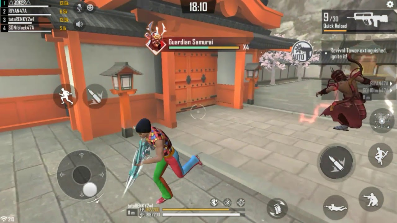 Free fire new mode fatal blade gameplay guardian samurai kill in 4 ...