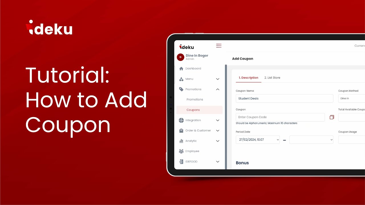 Tutorial How to Add Coupon - YouTube