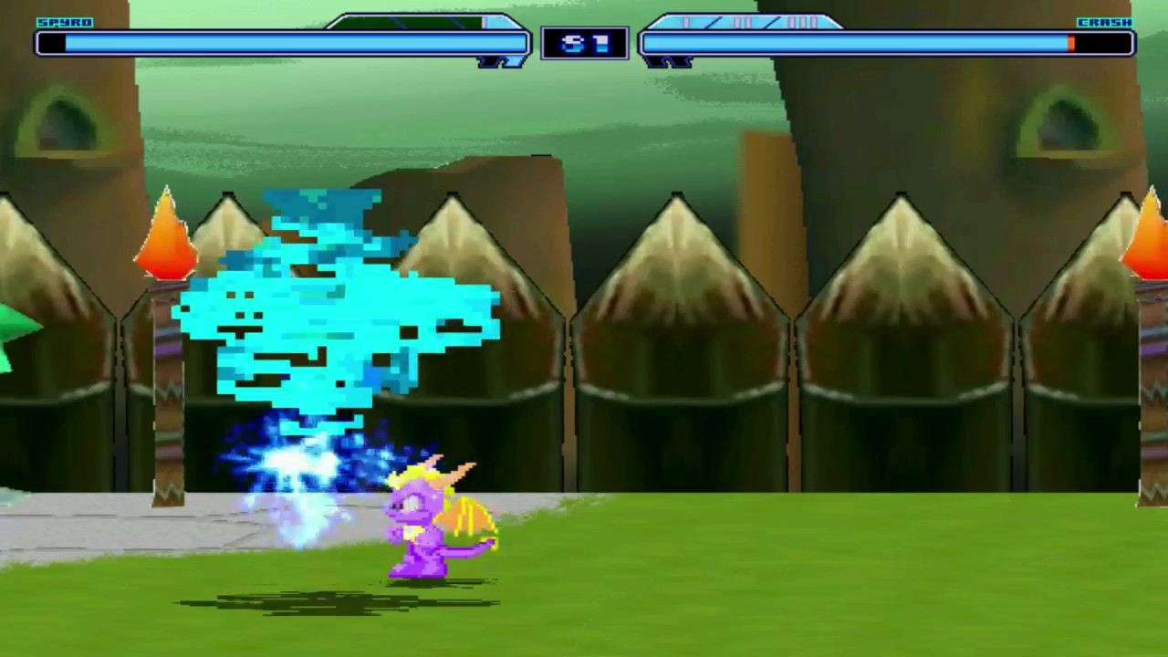 Mugen battle Spyro vs Crash Bandicoot - YouTube