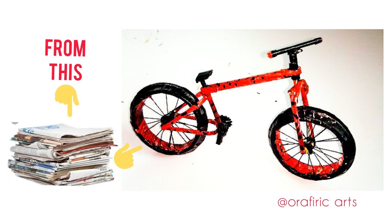 how to make paper bicycle with newspapers/ do it yourself / newspaper ...