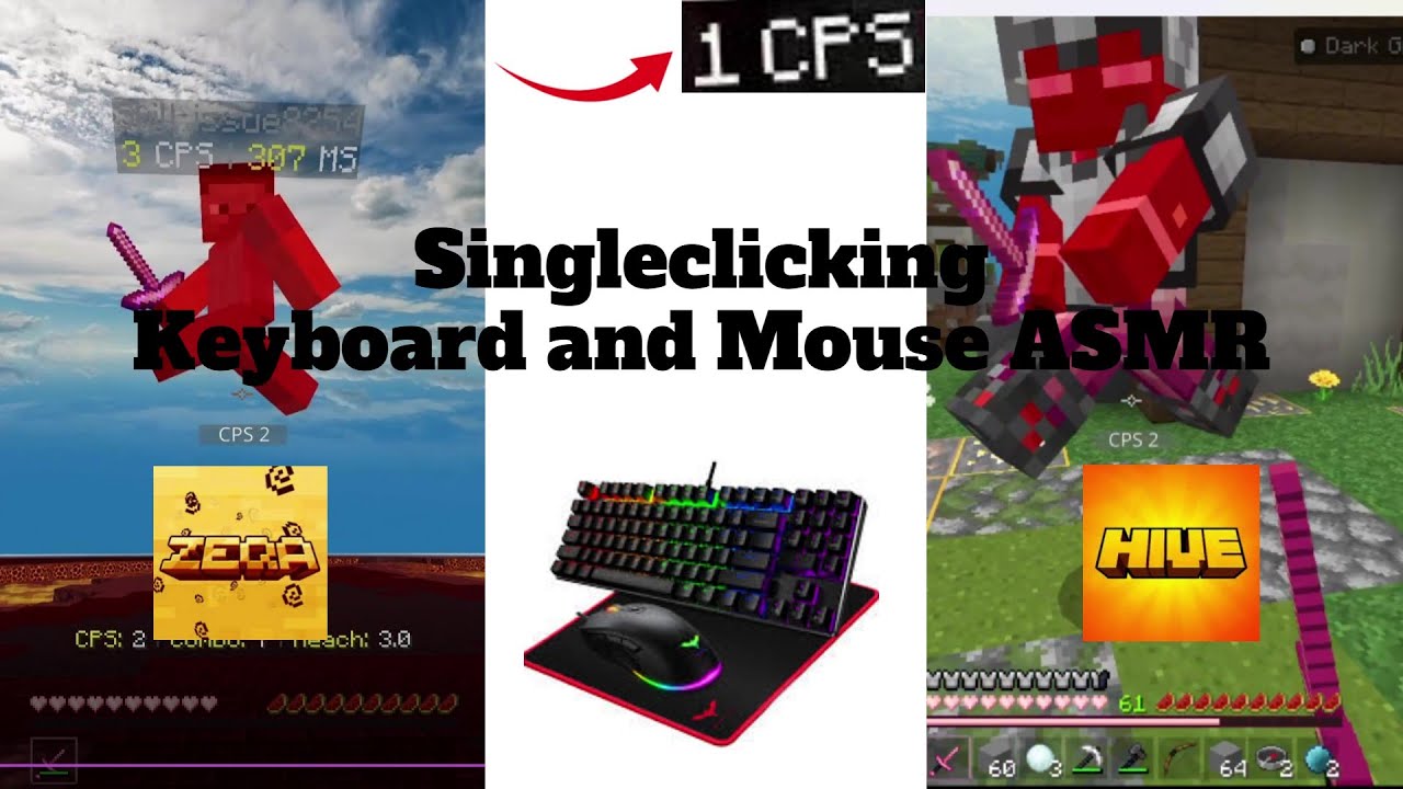 [ 1-2 CPS ] Keyboard + Mouse sounds | Hive skywars ASMR | Zeqa Boxing ...