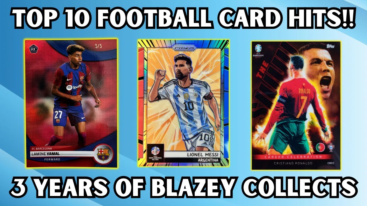 My TOP 10 football card hits!! 3 YEARS OF BLAZEY COLLECTS! - YouTube