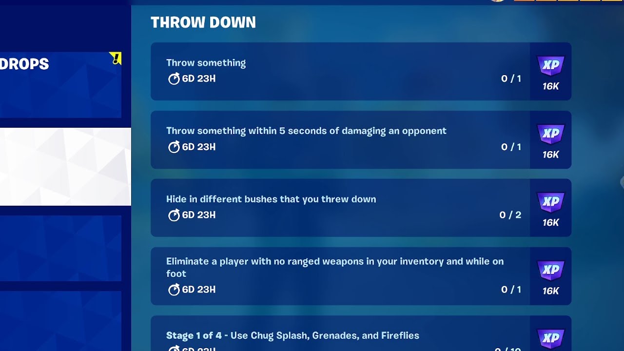 Fortnite Chapter 4 Season 1 Throw Down Challenges - YouTube