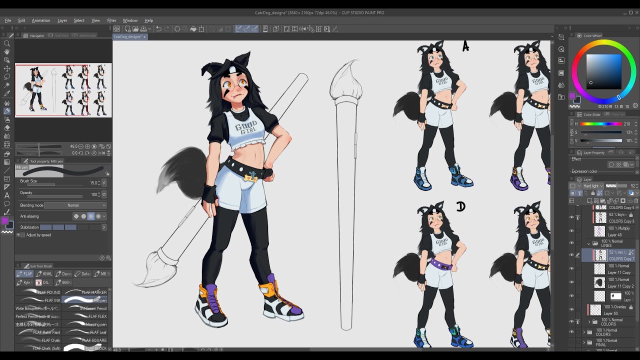 🔴🖌️ Character design then big illustration - YouTube