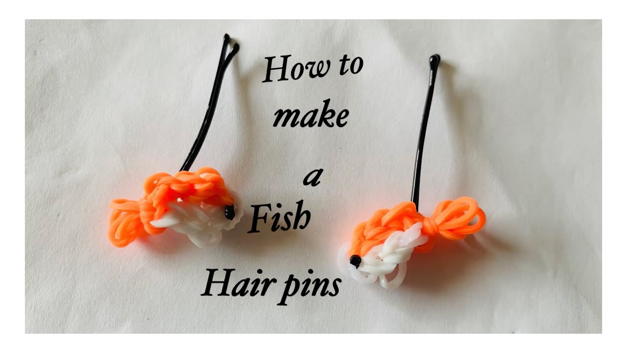 How to make a RainbowLoom Fish Hair pin - YouTube
