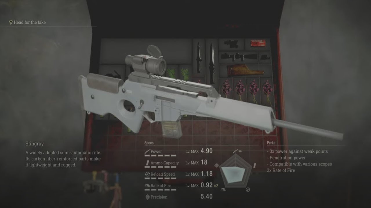 Resident Evil 4 remake fully upgraded weapon comparison, Stingray with ...