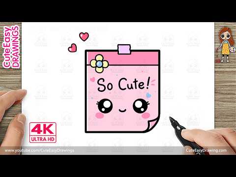How to Draw a Cute Sticky Note | Easy Kawaii Note Drawing for Kids and Toddlers!