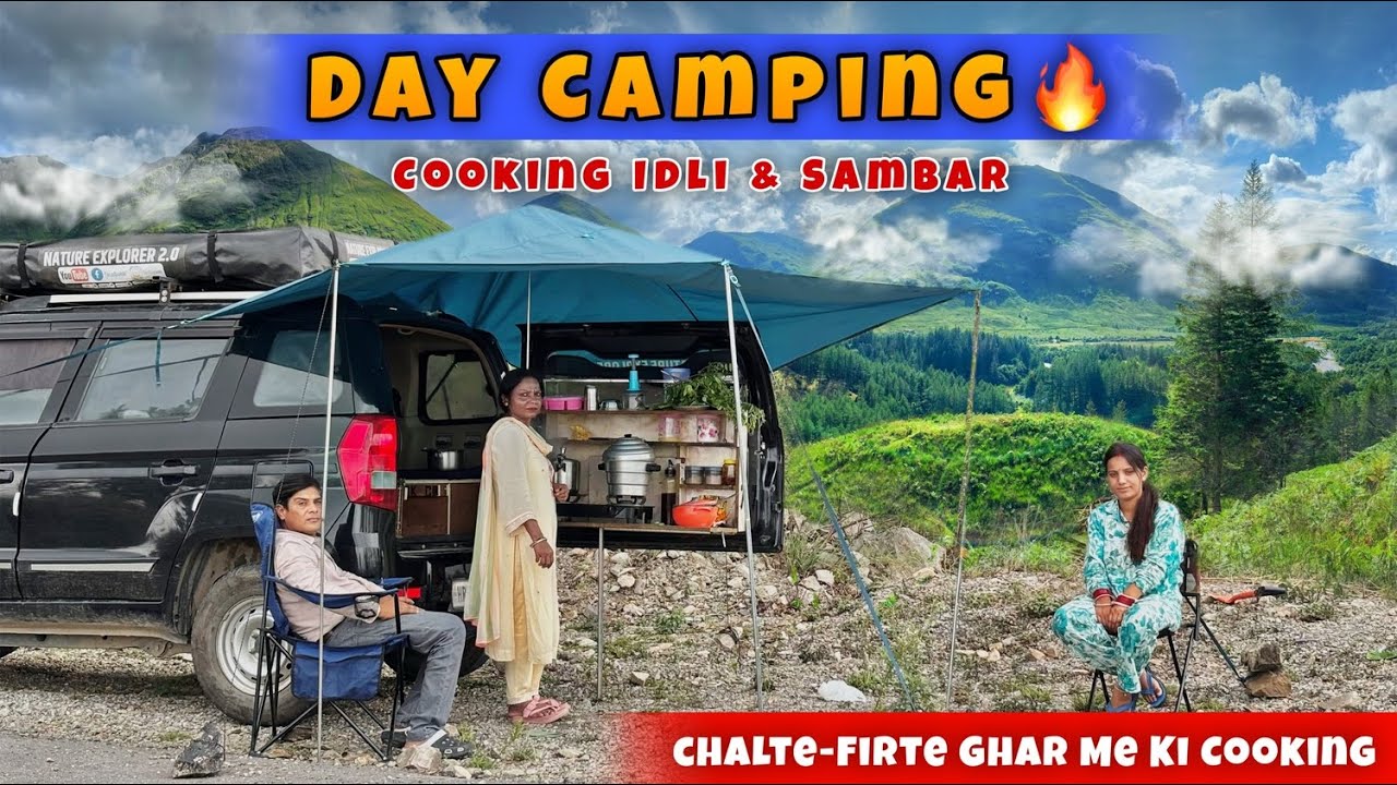DAY CAMPING IN OUR MINI CARAVAN | चलते-फिरते घर में की COOKING ...