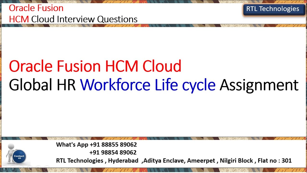Fusion Cloud HCM | HCM | Workforce Life Cycle | Emp Hire | Real Time ...