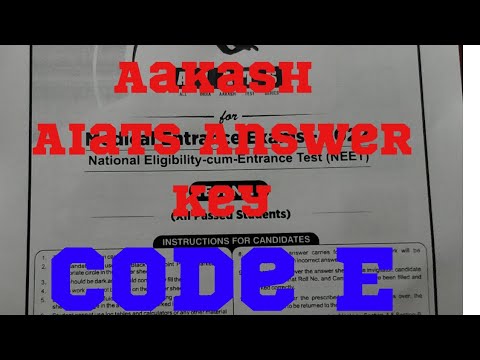 Aakash Aiats Answer key code E #aakash #aiats #physicswallah #aakashbyju's - YouTube