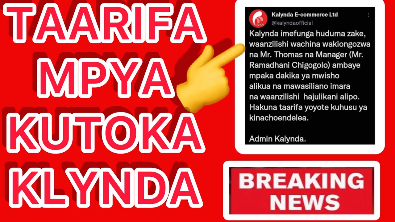 KALYNDA WAMETOA TAMKO JIPYA #kalynda #kalyndaecommerce - YouTube