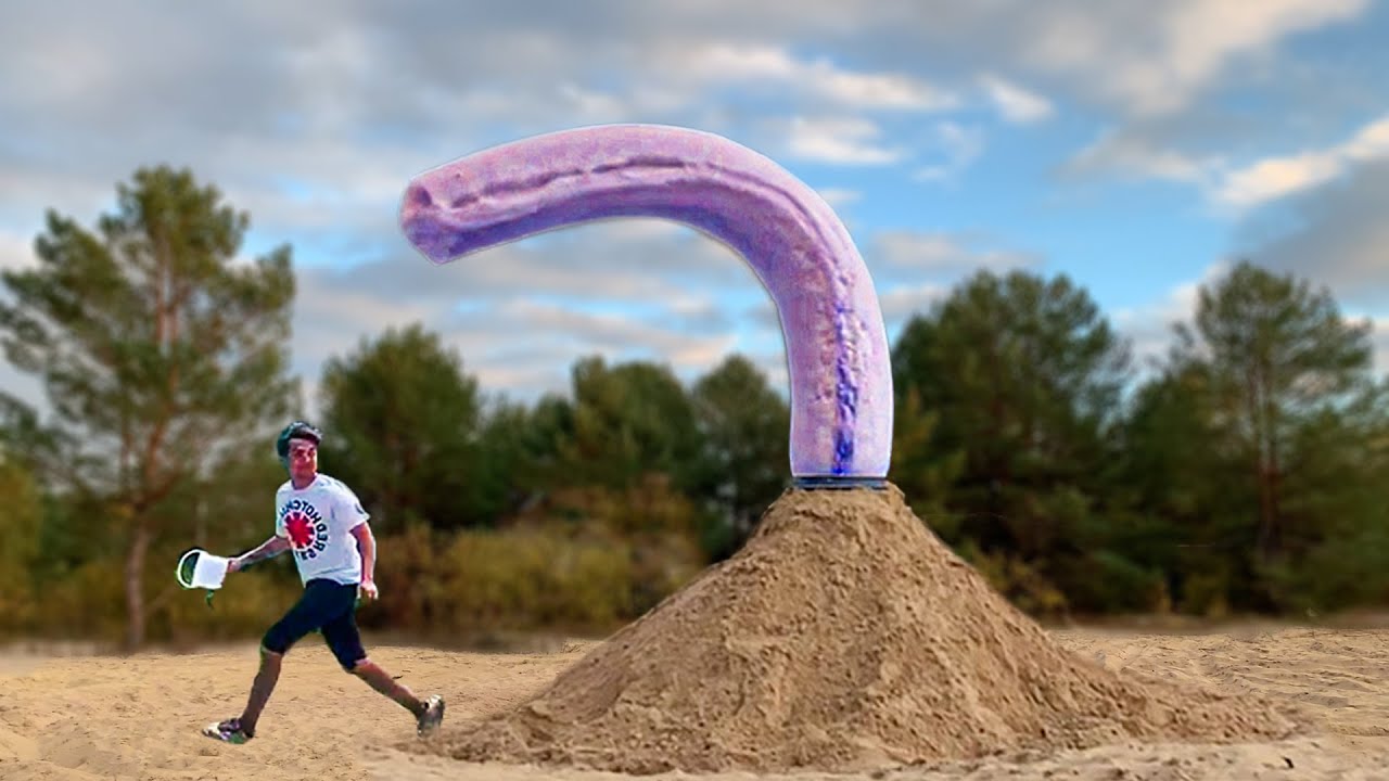 Experiments : Volcano Eruption From barrel | Coca-cola,Fanta , Mirinda ...