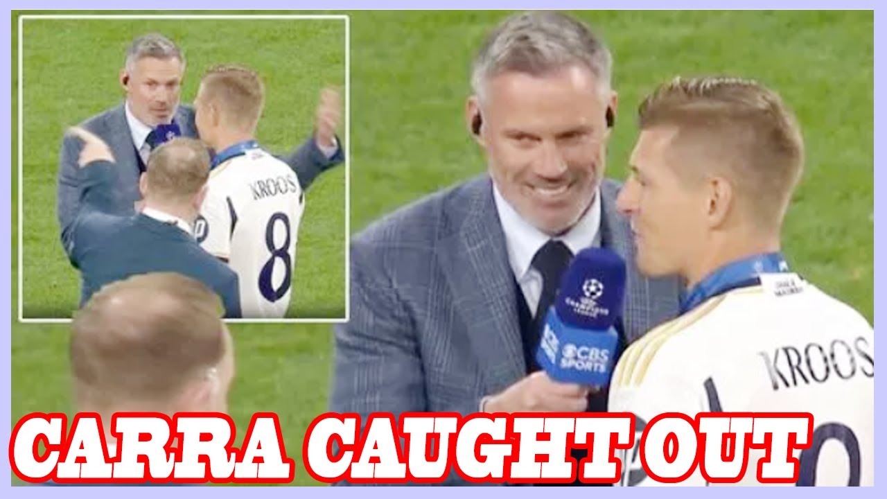 Jamie Carragher told off after approaching Toni Kroos following ...