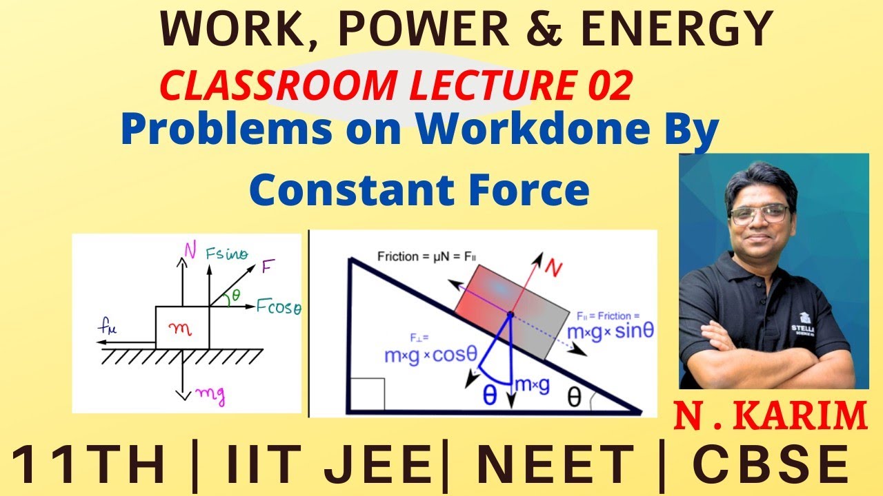 WORK POWER & ENERGY 02 | PROBLEMS ON WORK DONE BY CONSTANT FORCE | JEE ...