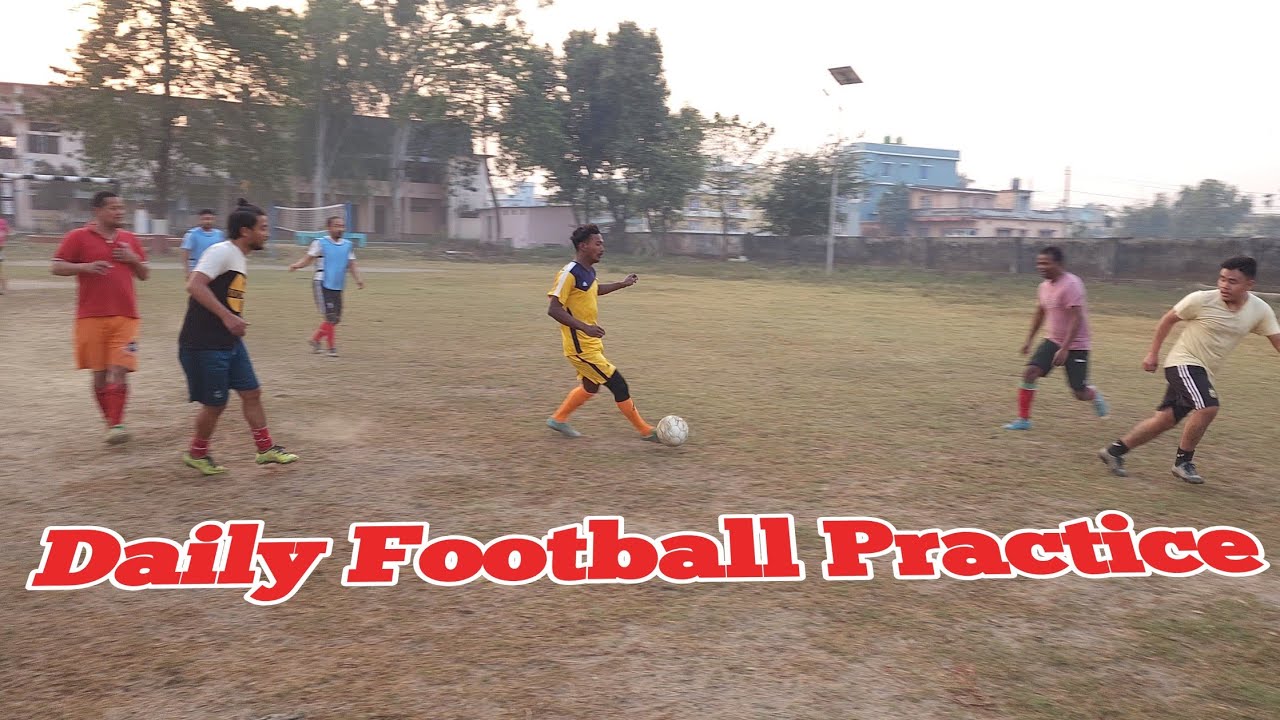 Intense Daily Football Practice with Regular Fit and Active Players ...
