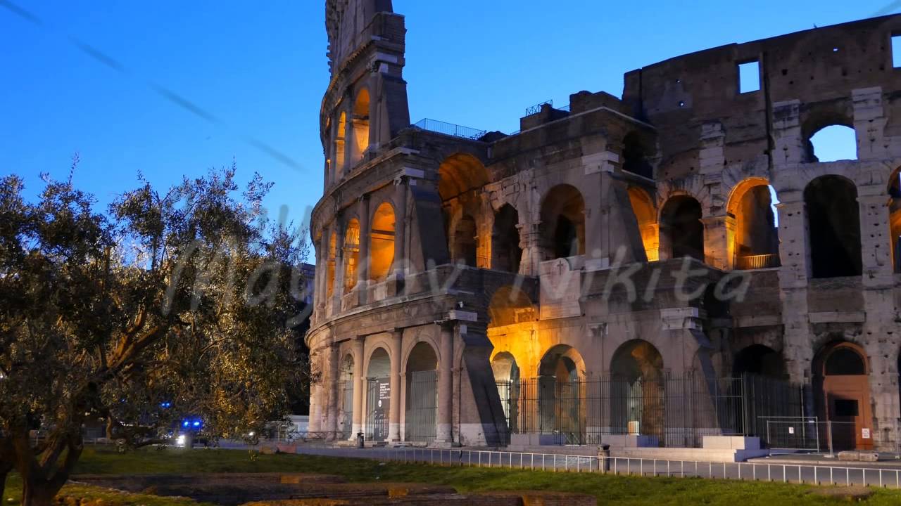 Entrance to the Colosseo at dawn. Rome, Italy. 4K - YouTube