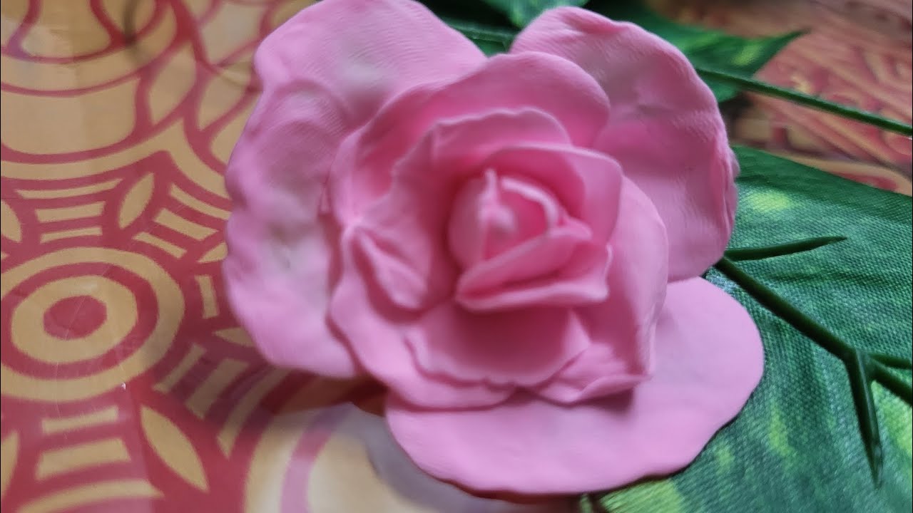 ||DIY FLOWER MAKING||How to make a rose clay Flower||FLOWER CLAY ...