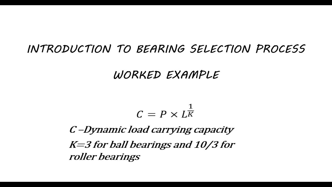 Bearing selection|worked examplesinglegrooveballbearing - YouTube