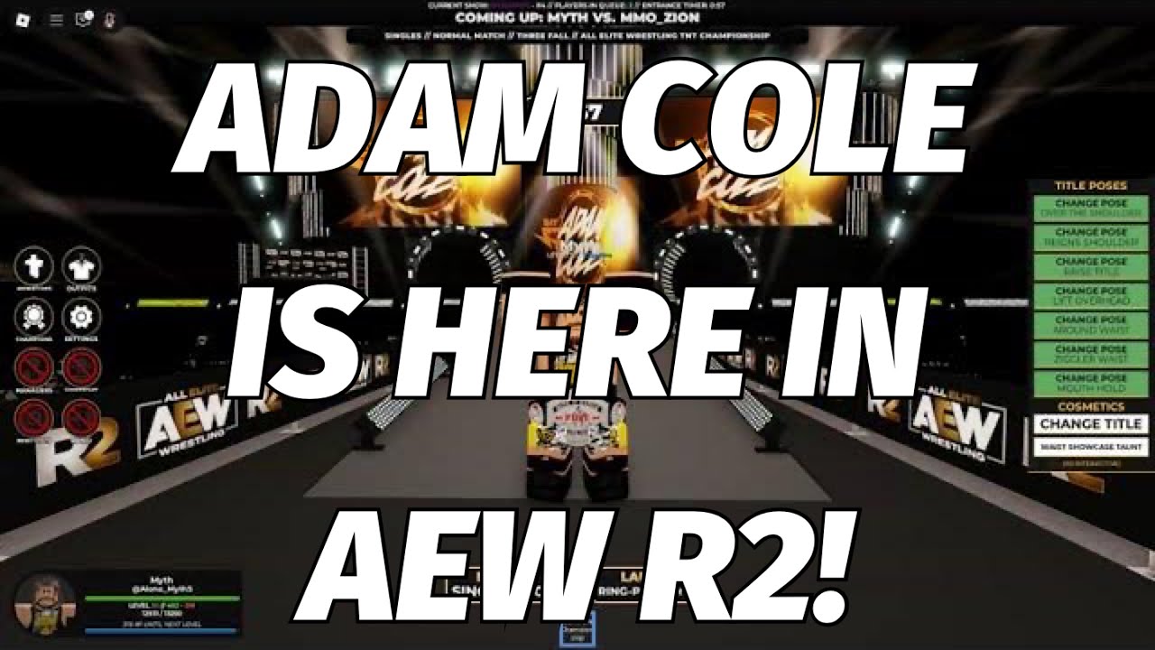 Adam Cole is HERE in AEW R2 (ROBLOX) - YouTube