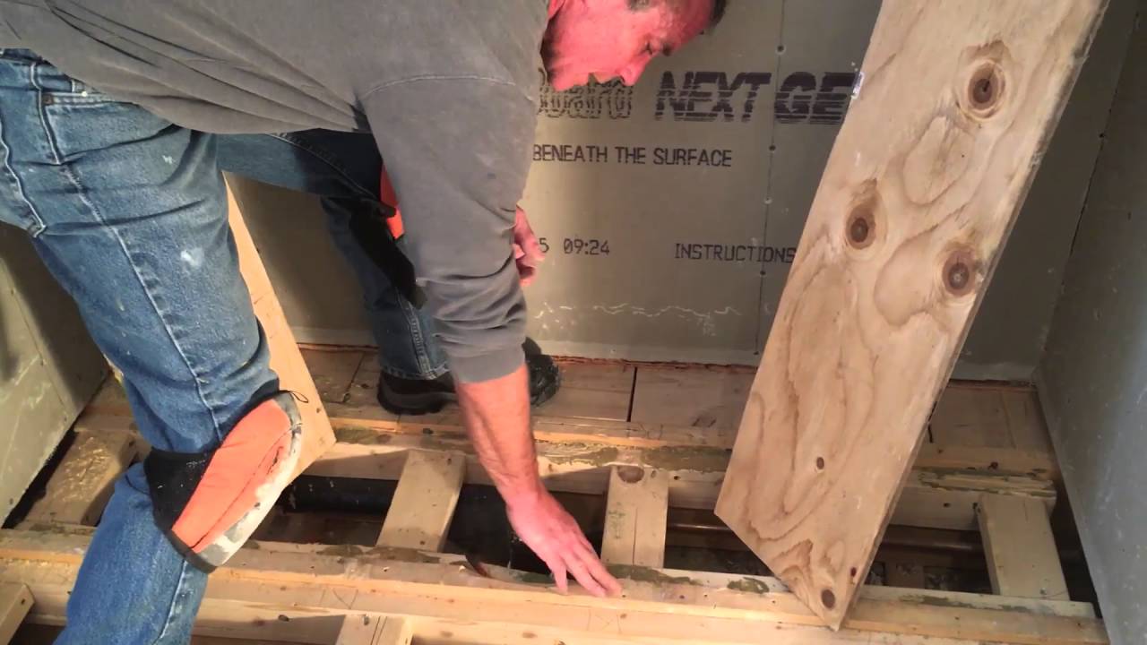 Curbless Tile Pan Installation - Step 1 - YouTube