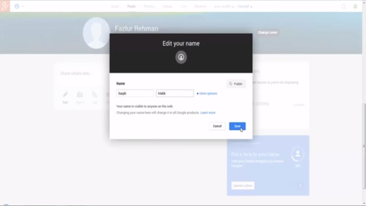 How to Change User Name of Google Account - YouTube