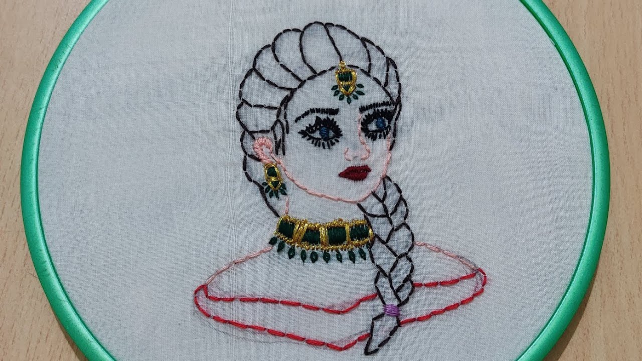 Easy Handmade Embroidery | Girl Embroidery Design #girl #embroidery ...