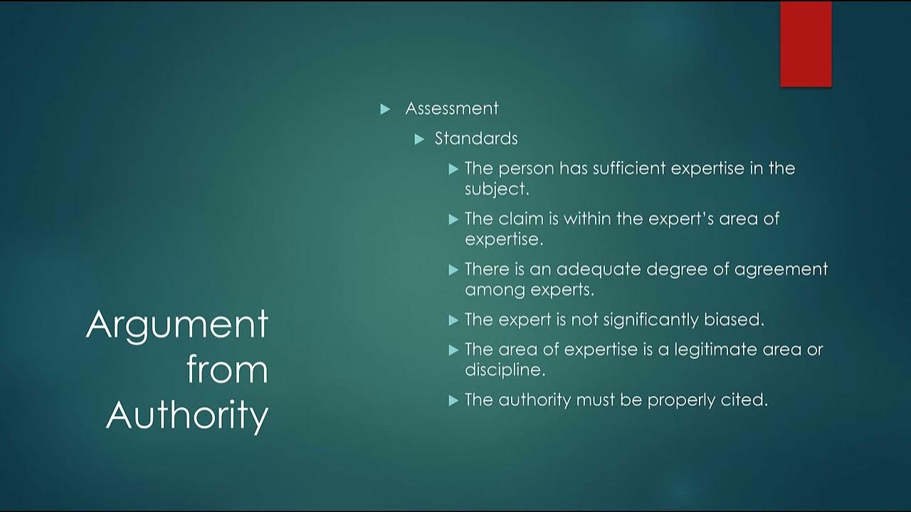 Argument Basics 10 Argument From Authority - YouTube