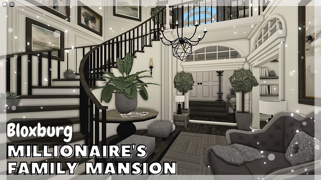 BLOXBURG: Millionaire's Family Mansion Speedbuild (interior + full tour ...